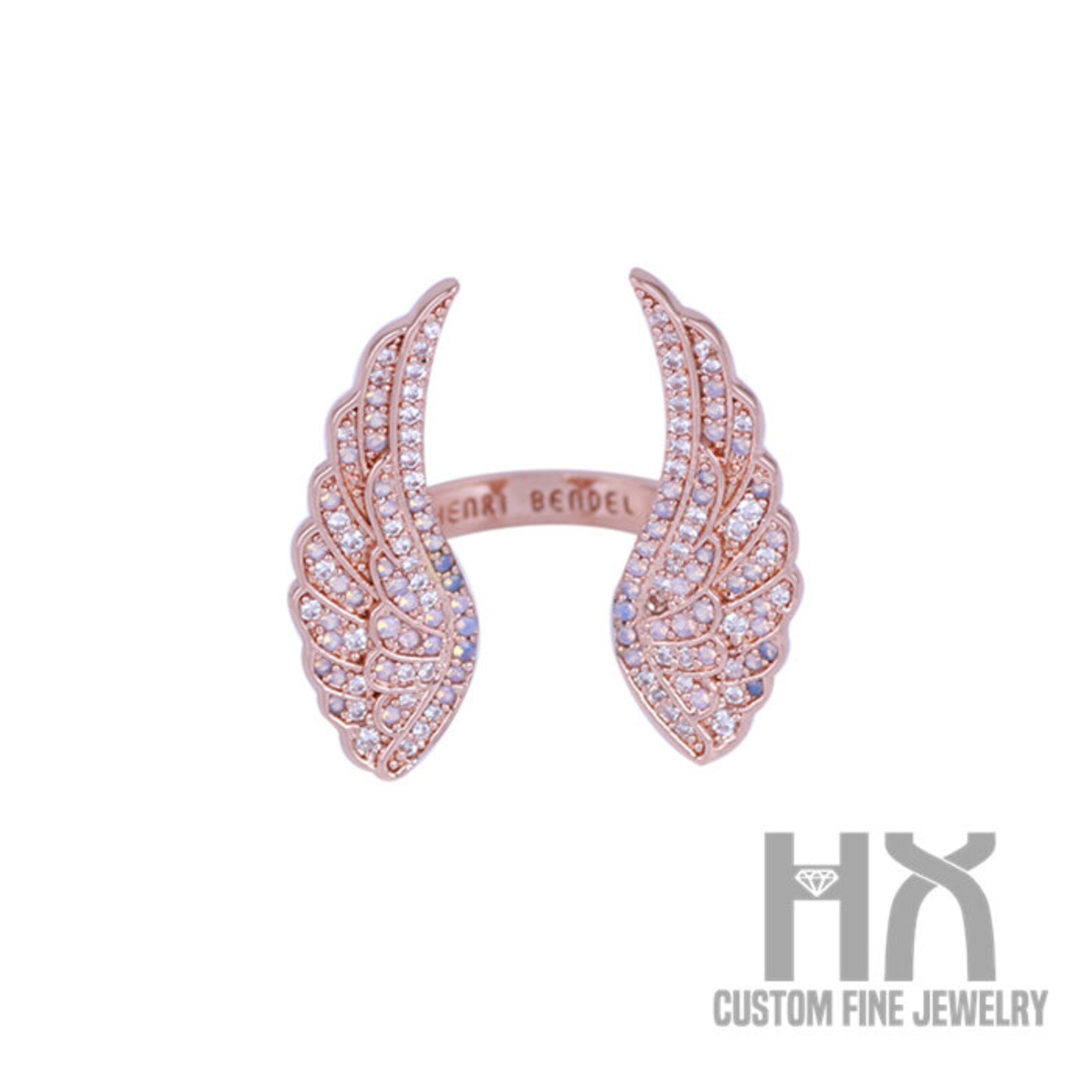 Diamond Angel Wings Ring in Solid 18k Gold/feather Wings - Etsy