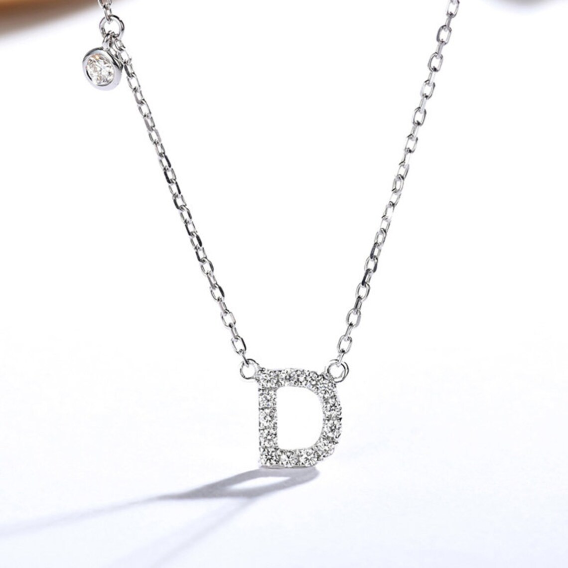 Diamond Letter Pendant in Solid 18k Gold/diamond Name - Etsy