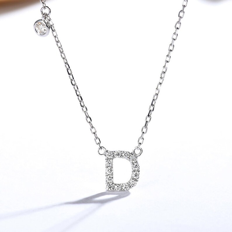 Diamond Letter Pendant in Solid 18k Gold/diamond Name - Etsy