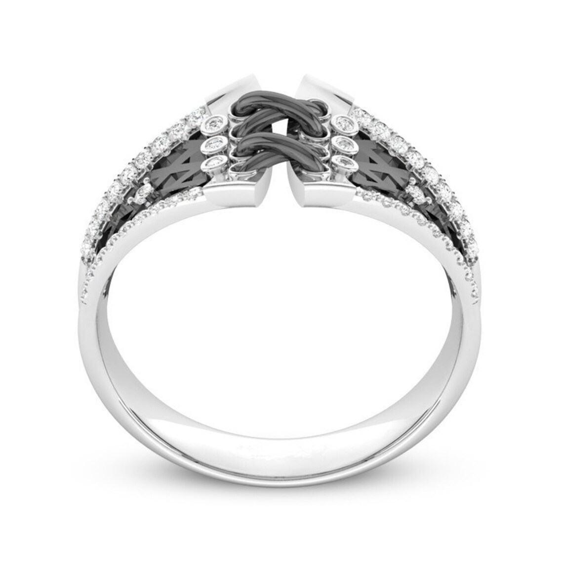 Diamond Corset Bondage Ring in Solid 18k Two Tone Gold/bdsm | Etsy