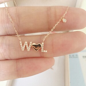 Diamond Letter Pendant in Solid 18k Gold/diamond Name | Etsy