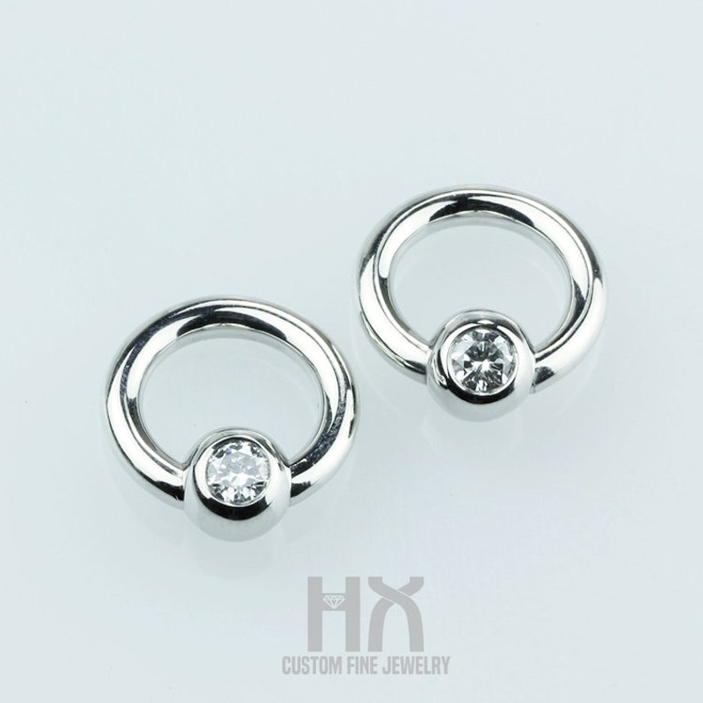 Diamond Prince Albert Ring in Solid PlatinumPT950 /Captive | Etsy