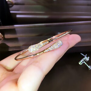 Diamond Wrap Cuff Bangle in Solid 18K Gold/custom Fine Jewelry ...