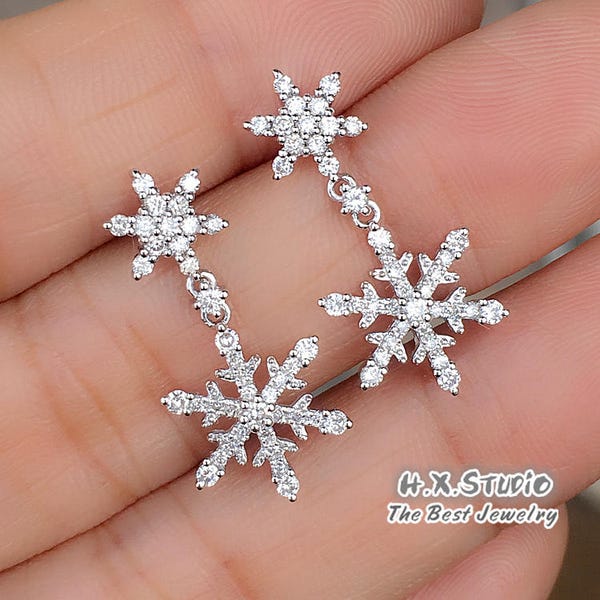 Snowflake Earrings - Etsy