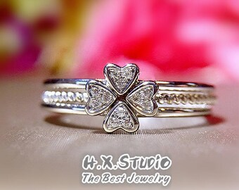 3 Leaf Clover Ring - Etsy