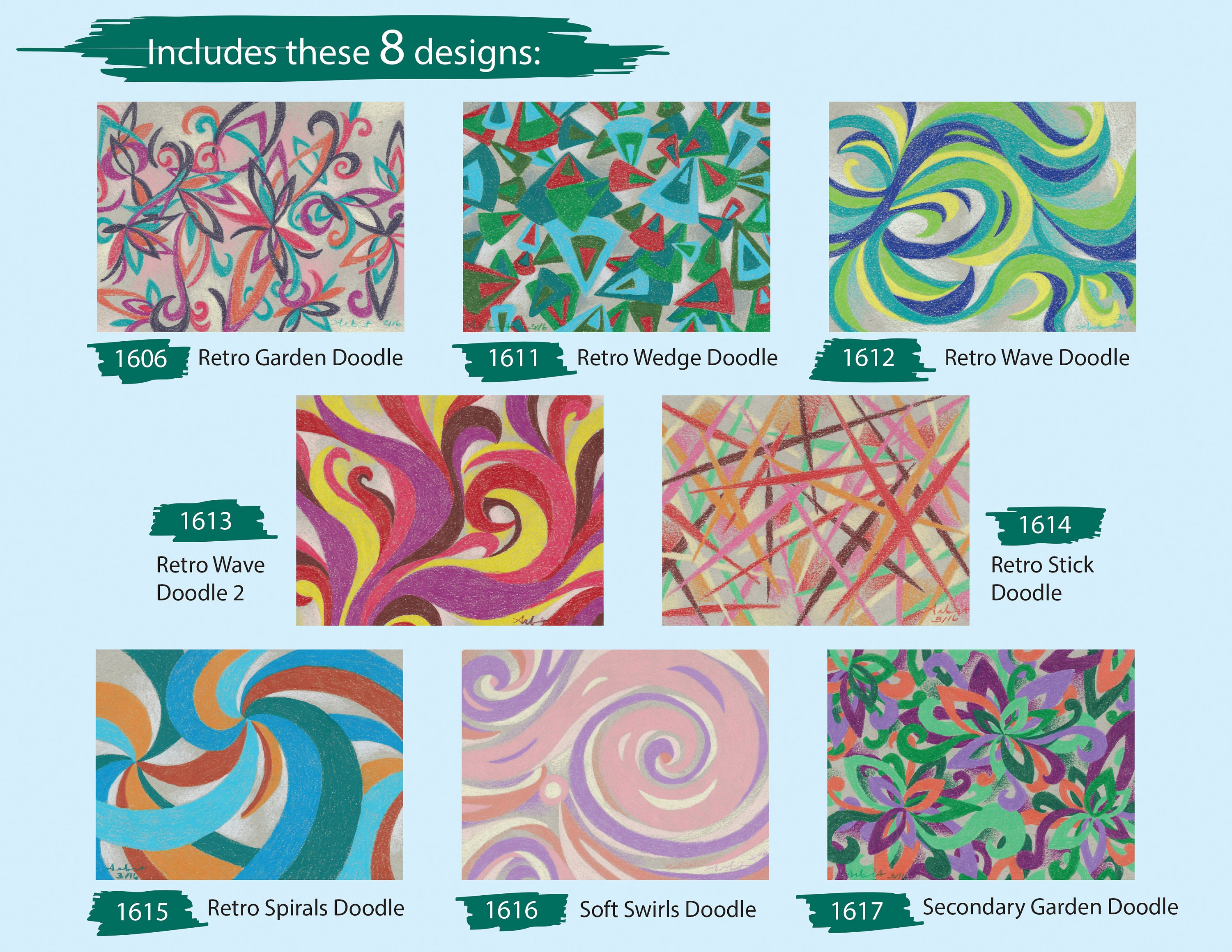 Abstract Doodle Notecards 8 Blank Cards FREE Priority Shipping - Etsy