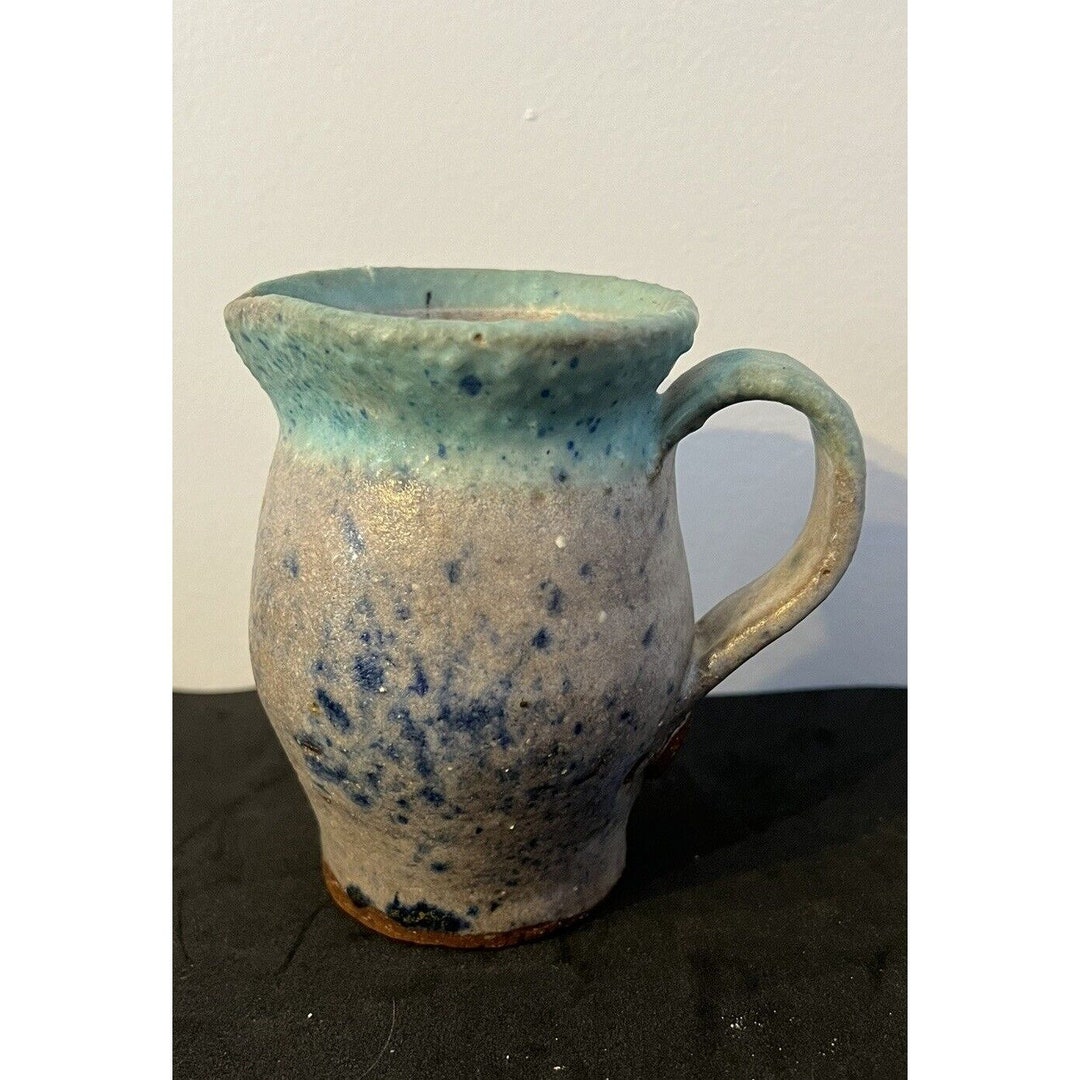 Stoneware Studio Art Pottery Vase or Pitcher Blue Signed J. Sterner W ...