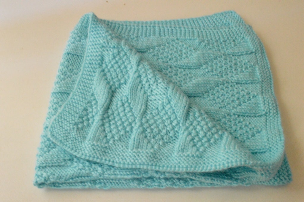 Hand Knit Baby Blanket: 3D Cube Acrylic Afghan (36x36 Inches) - Etsy