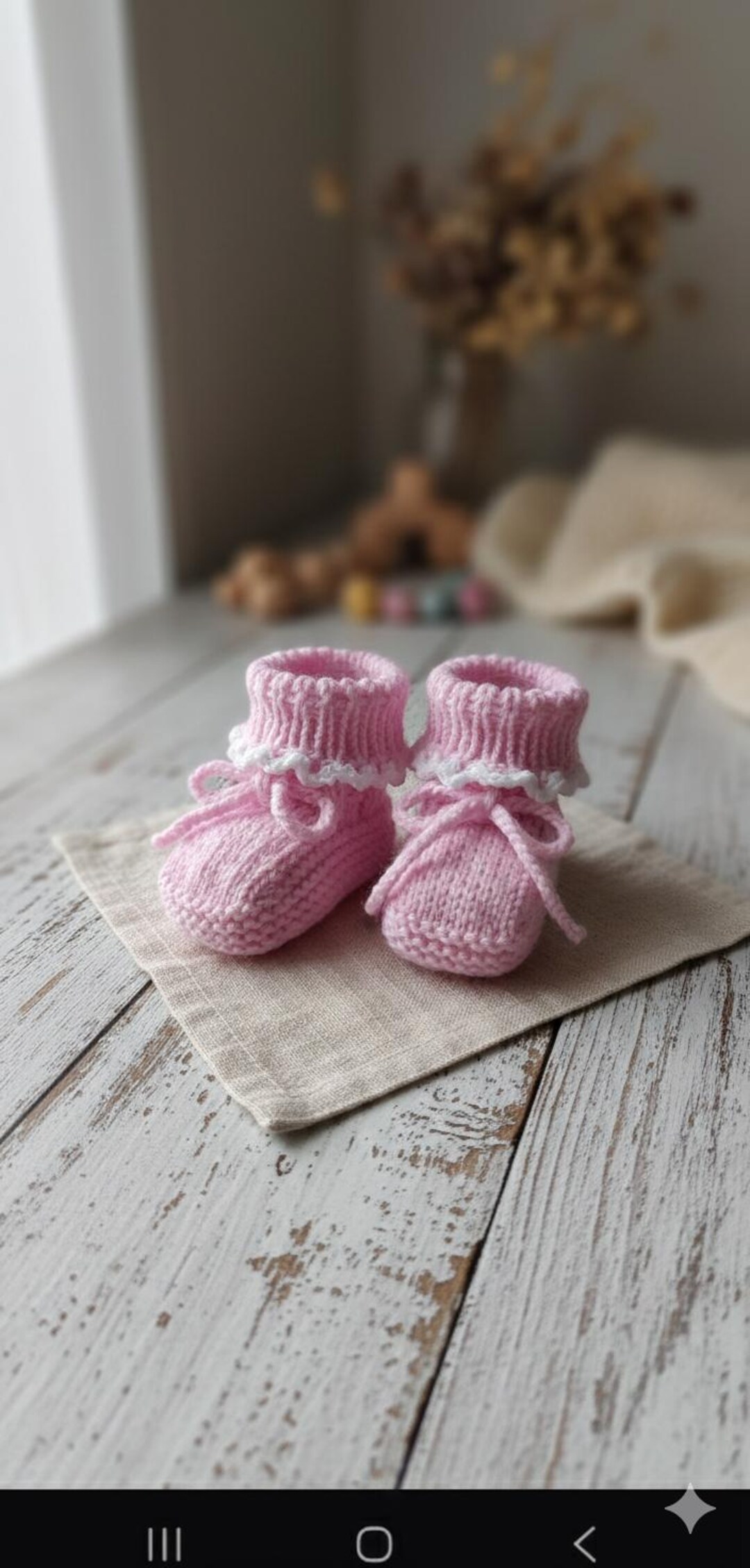 Hand Knit Pink Baby Booties: Soft Acrylic Newborn Shoes - Etsy
