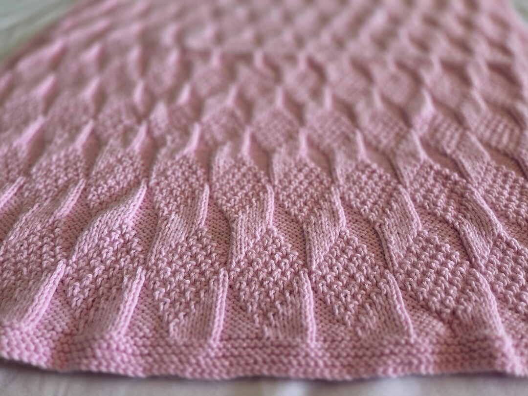 Hand Knit Baby Blanket: 3D Cube Acrylic Afghan (36x36 Inches) - Etsy