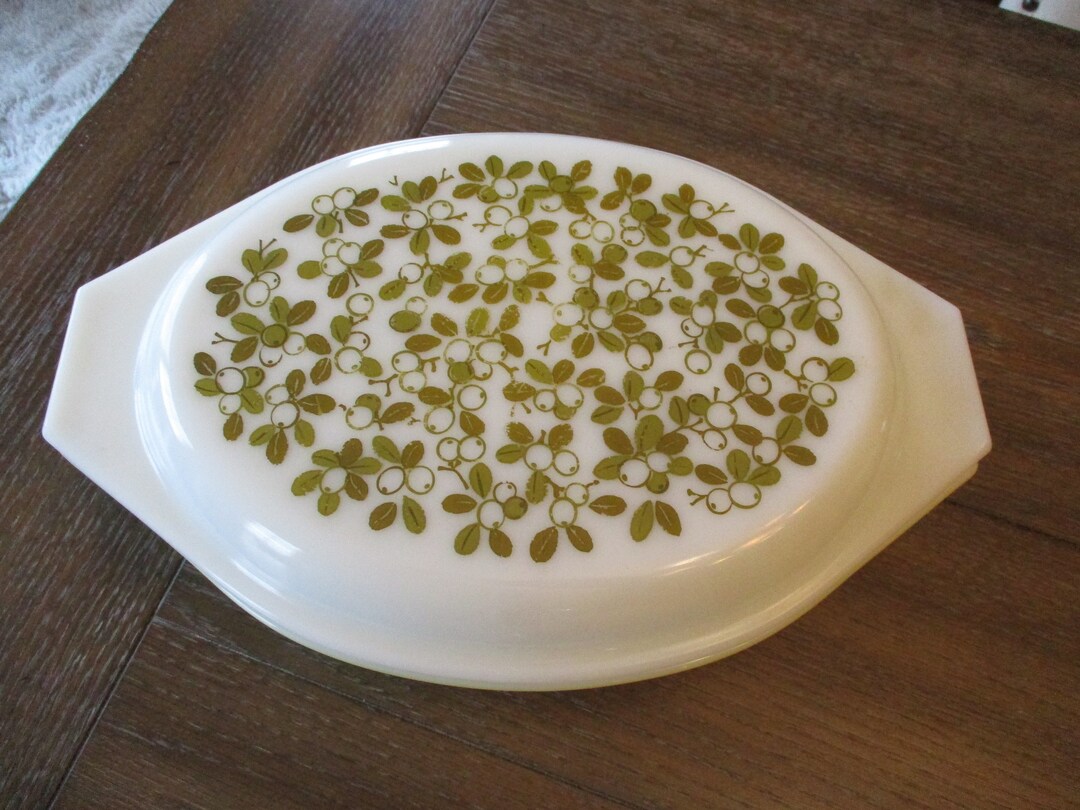 Pyrex VERDE Green DIVIDED Oval Dish With LID 1.5 Quart - Etsy