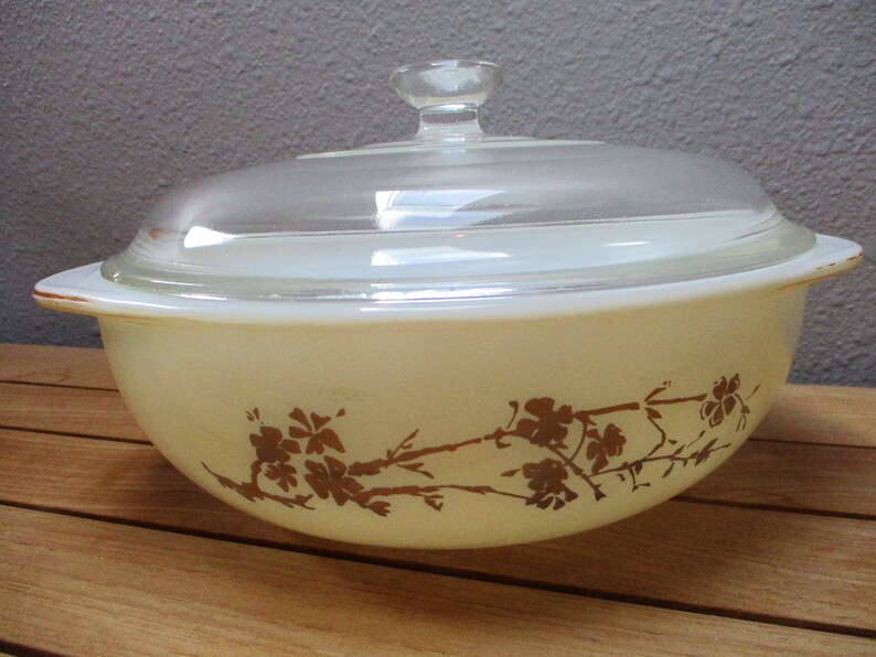Vintage Pyrex 024 2 Quart GOLDEN BRANCH Casserole Dish With | Etsy