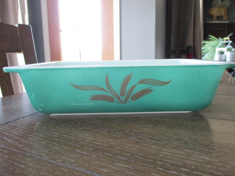 GREEN WHEAT PYREX 575-B Space Saver Gold Wheat Teal | Etsy