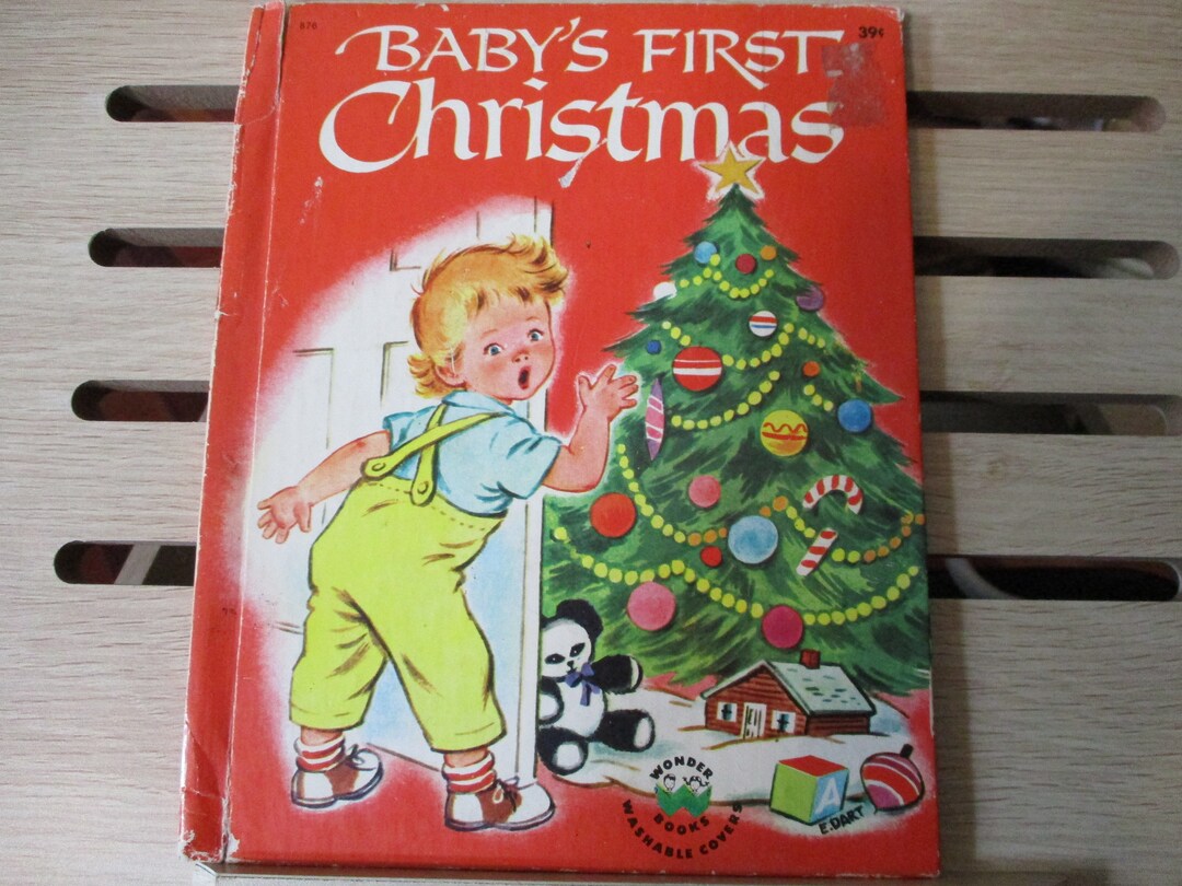 1959 BABY'S FIRST CHRISTMAS Wonder Book Vintage - Etsy