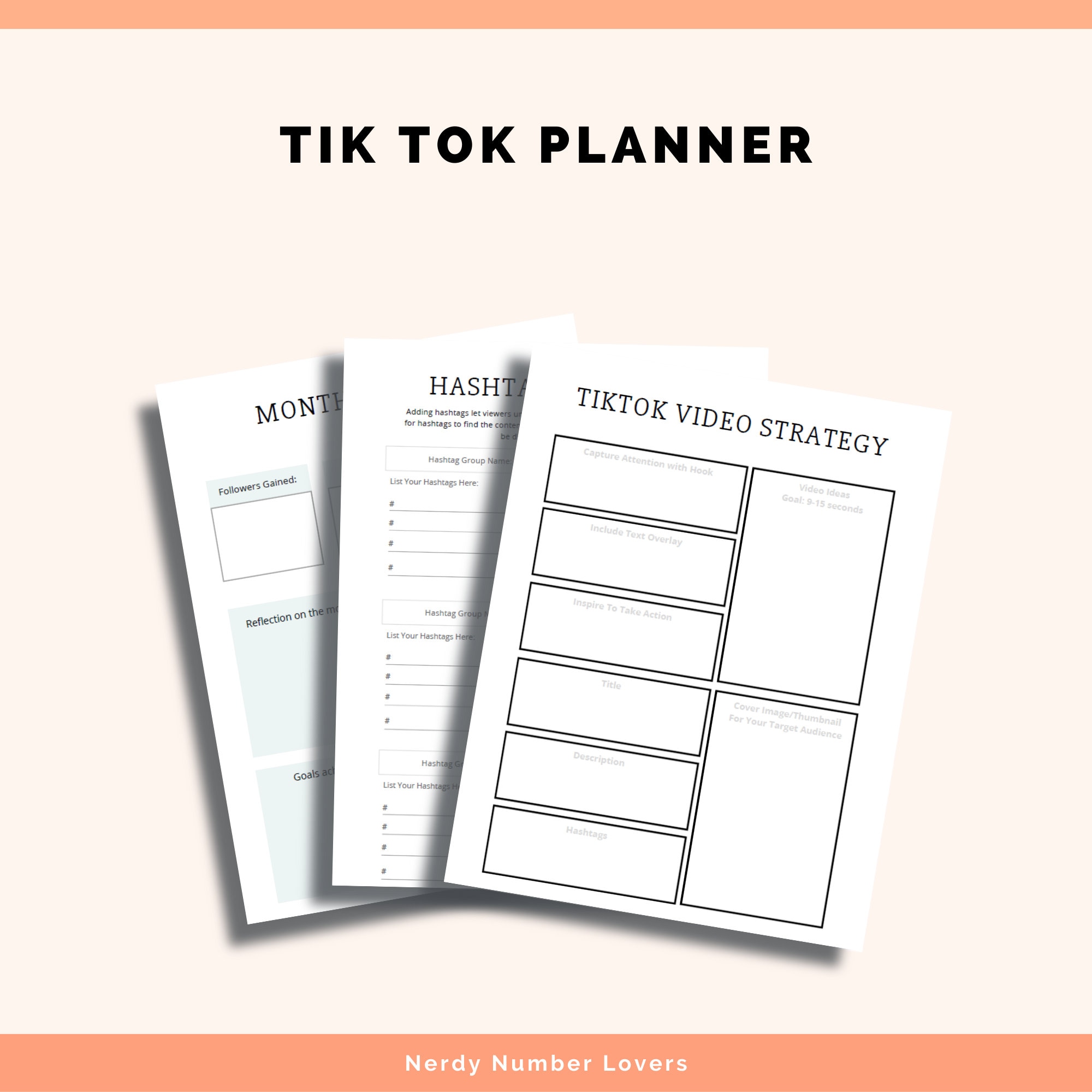 Tik Tok Content Planner - Etsy