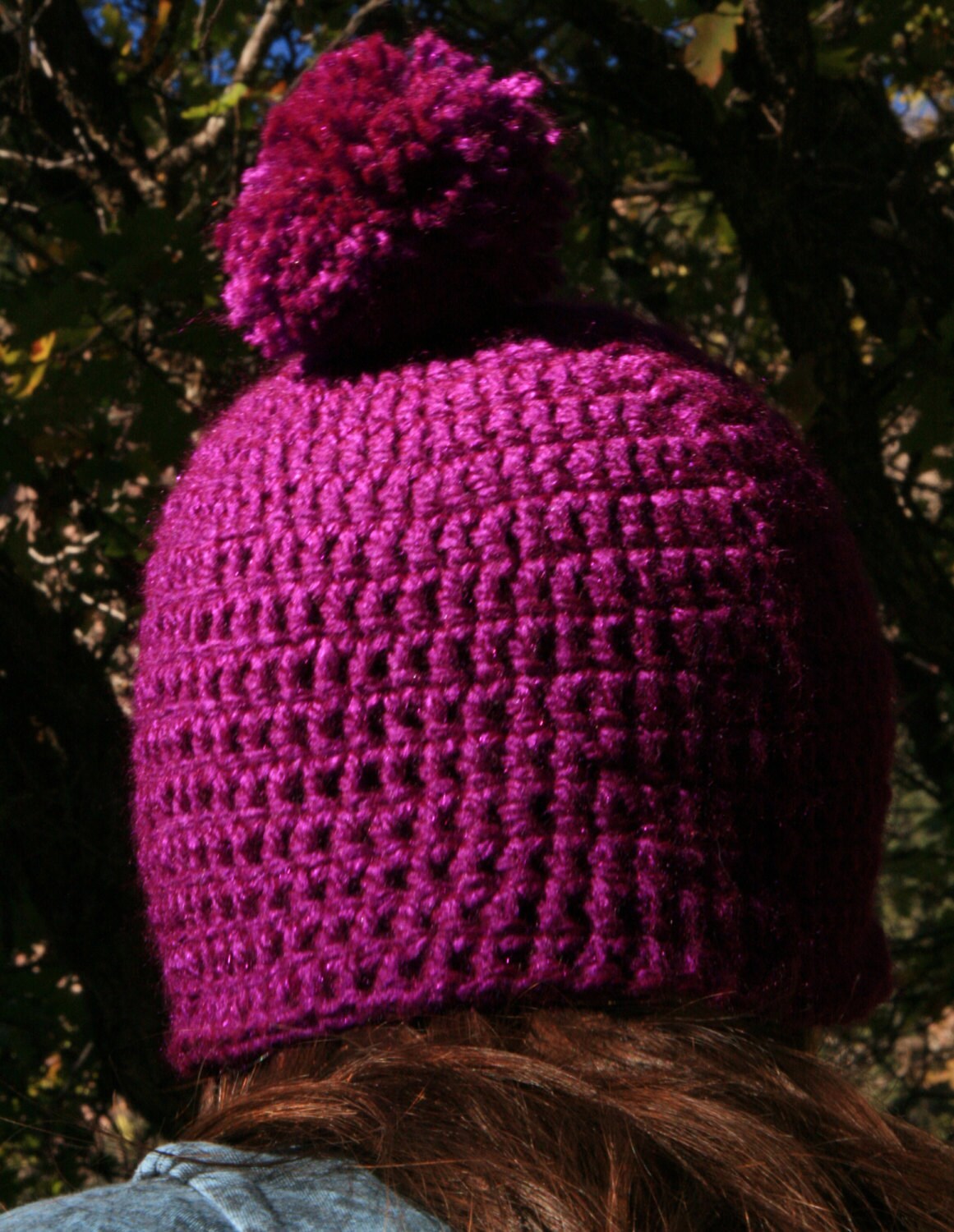 Vivid Plum Pom Pom Hat - Cozy, Stylish, and Playful Beanie - Etsy
