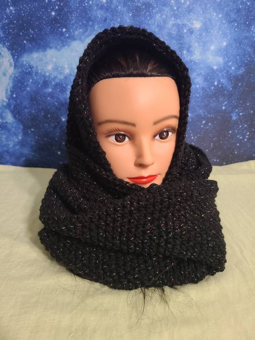 Dark Enchantment Sparkle Snood - Wednesday Addams Inspired, Gothic - Etsy