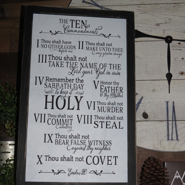 10 Commandments Wall Art - Etsy