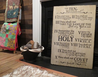 Large Ten Commandments Wall Hanging - Etsy
