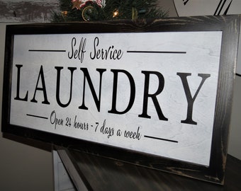 Self Service Laundry Sign - Etsy