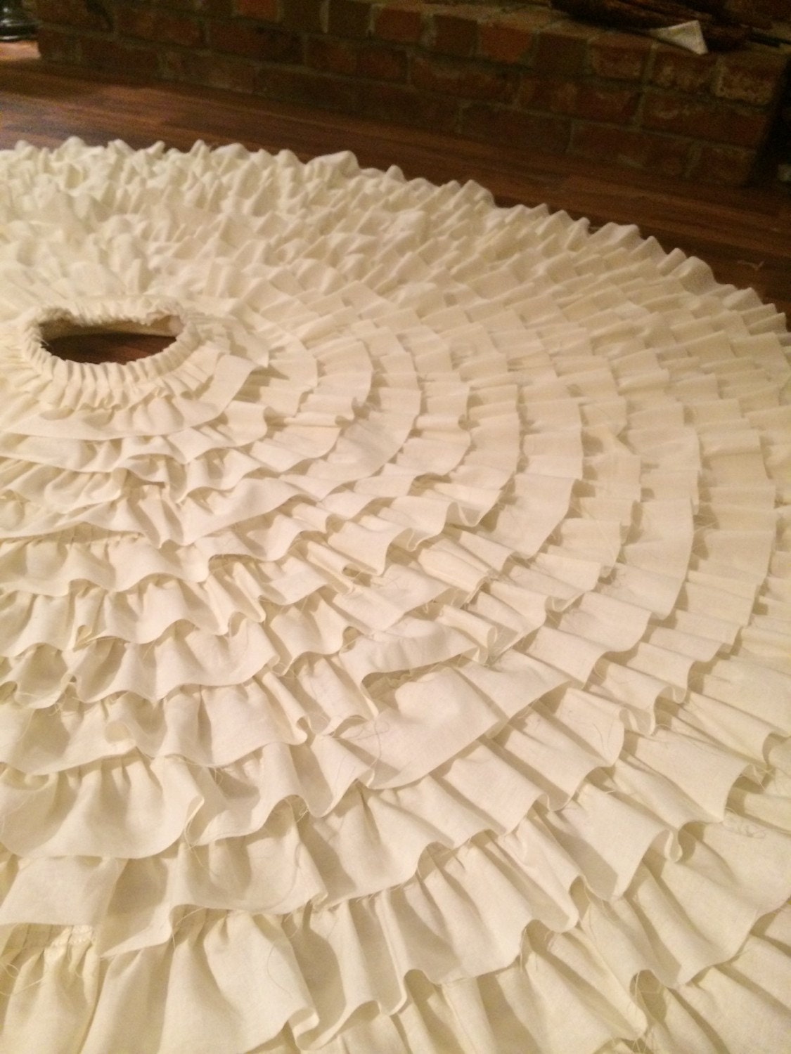 Farmhouse Christmas - Ruffled Tree Skirt - Sewn - Muslin - With Serged ...