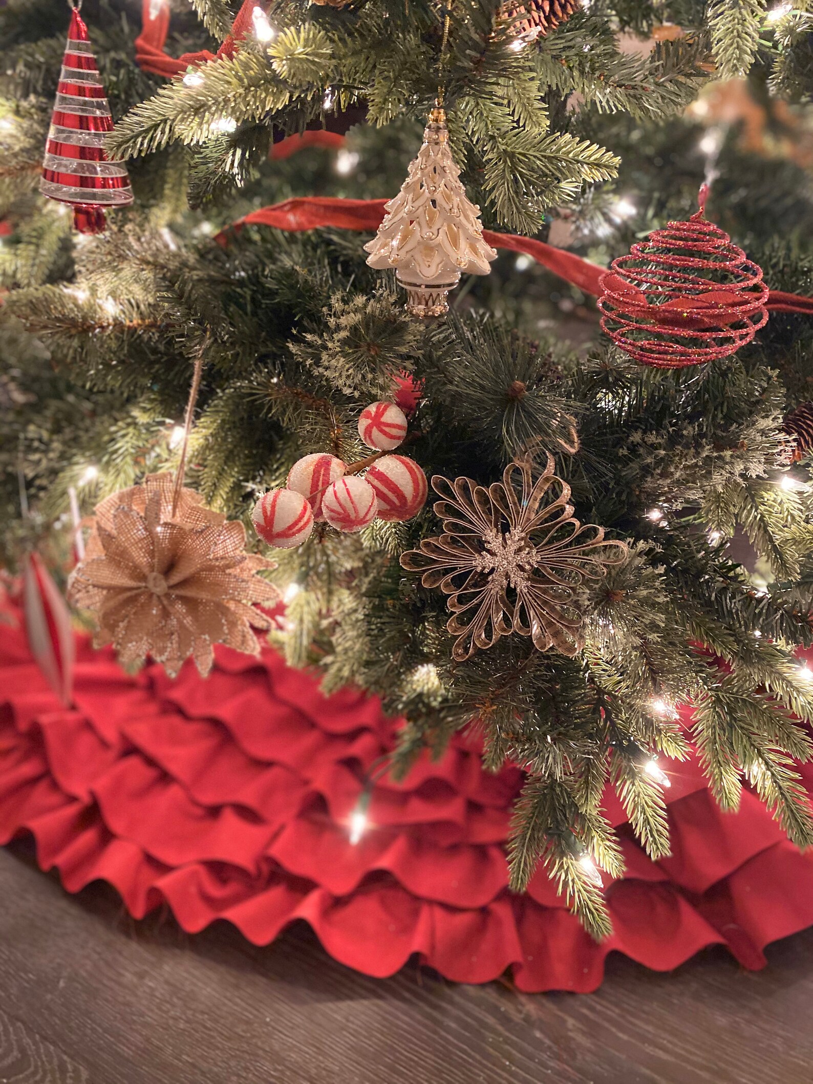 Ruffled Tree Skirt Choose Color and Size SERGED Edges - Etsy