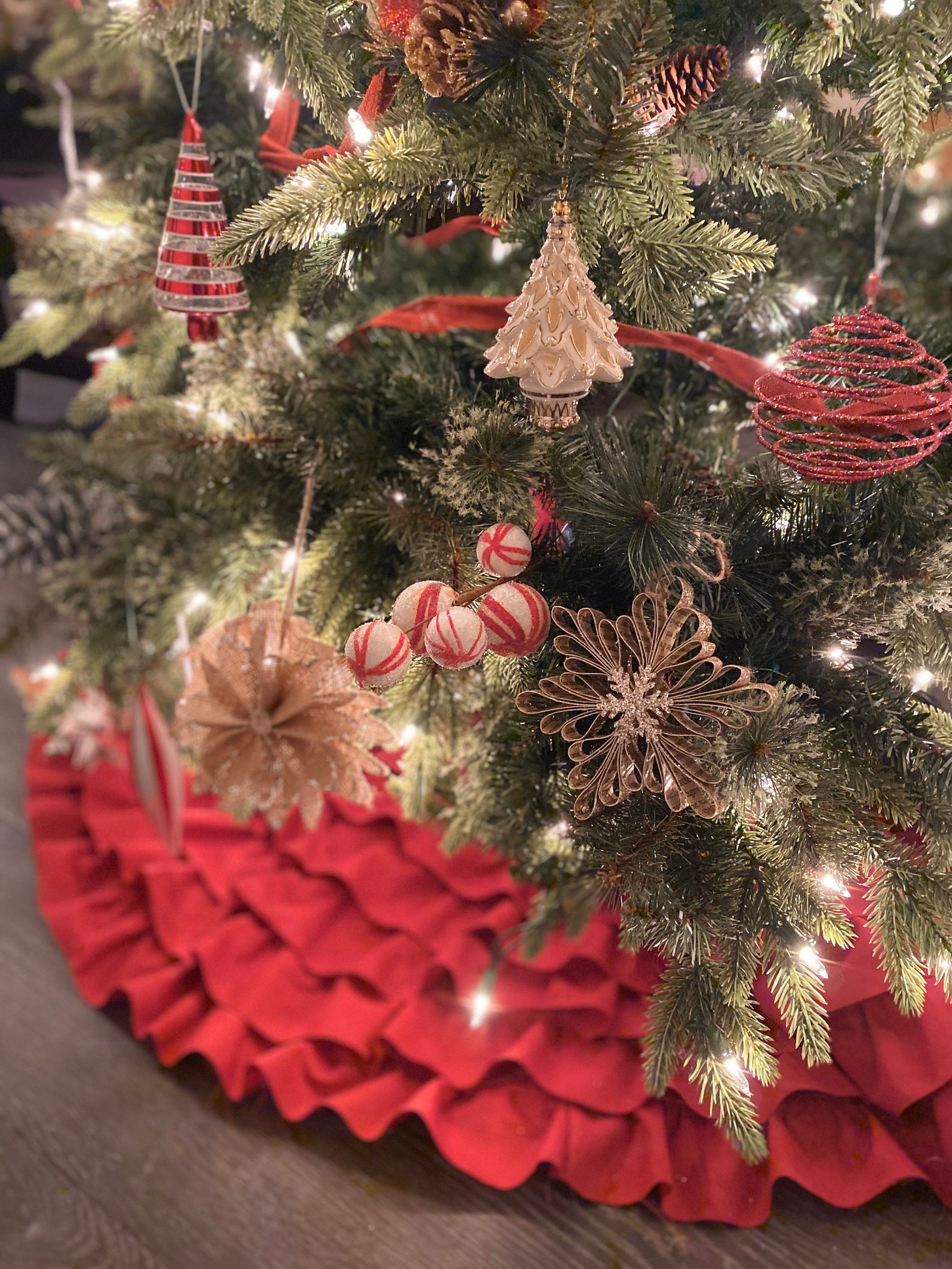 Ruffled Tree Skirt Choose Color and Size SERGED Edges - Etsy