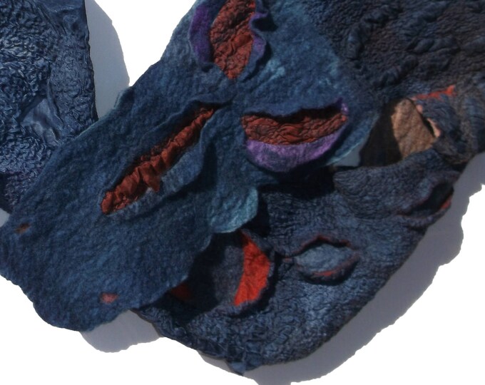 Nuno Felted Scarf Blue Dragon; 60in.x 13in.; OOAK; Etsy ASAP; Statement ...