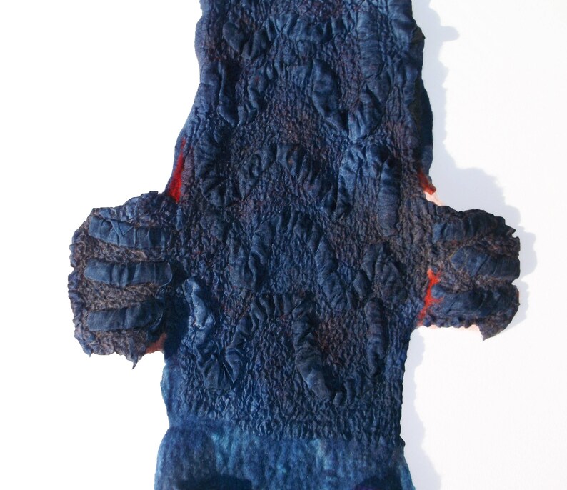 Nuno Felted Scarf Blue Dragon 60in.x 13in. OOAK Etsy ASAP - Etsy