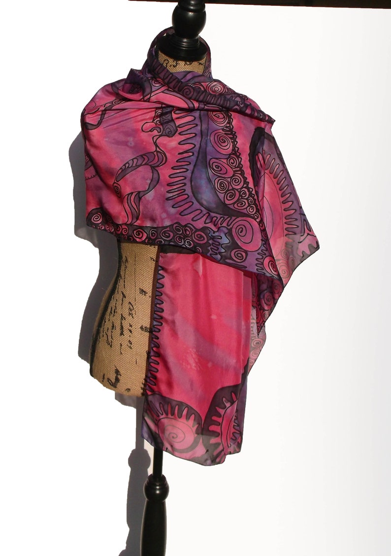 Greek Mytholog Silk Shawl 71in.x 23in.handpainted Ruana - Etsy