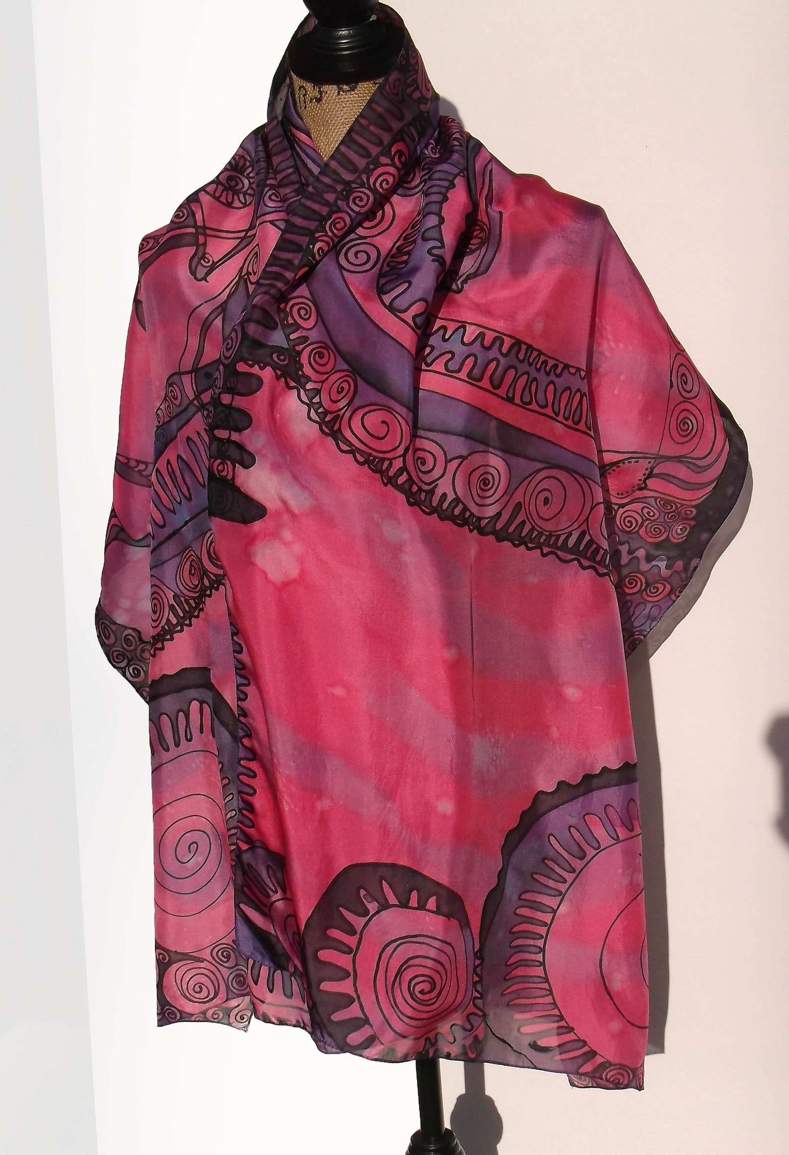 Greek Mytholog Silk Shawl 71in.x 23in.handpainted Ruana - Etsy