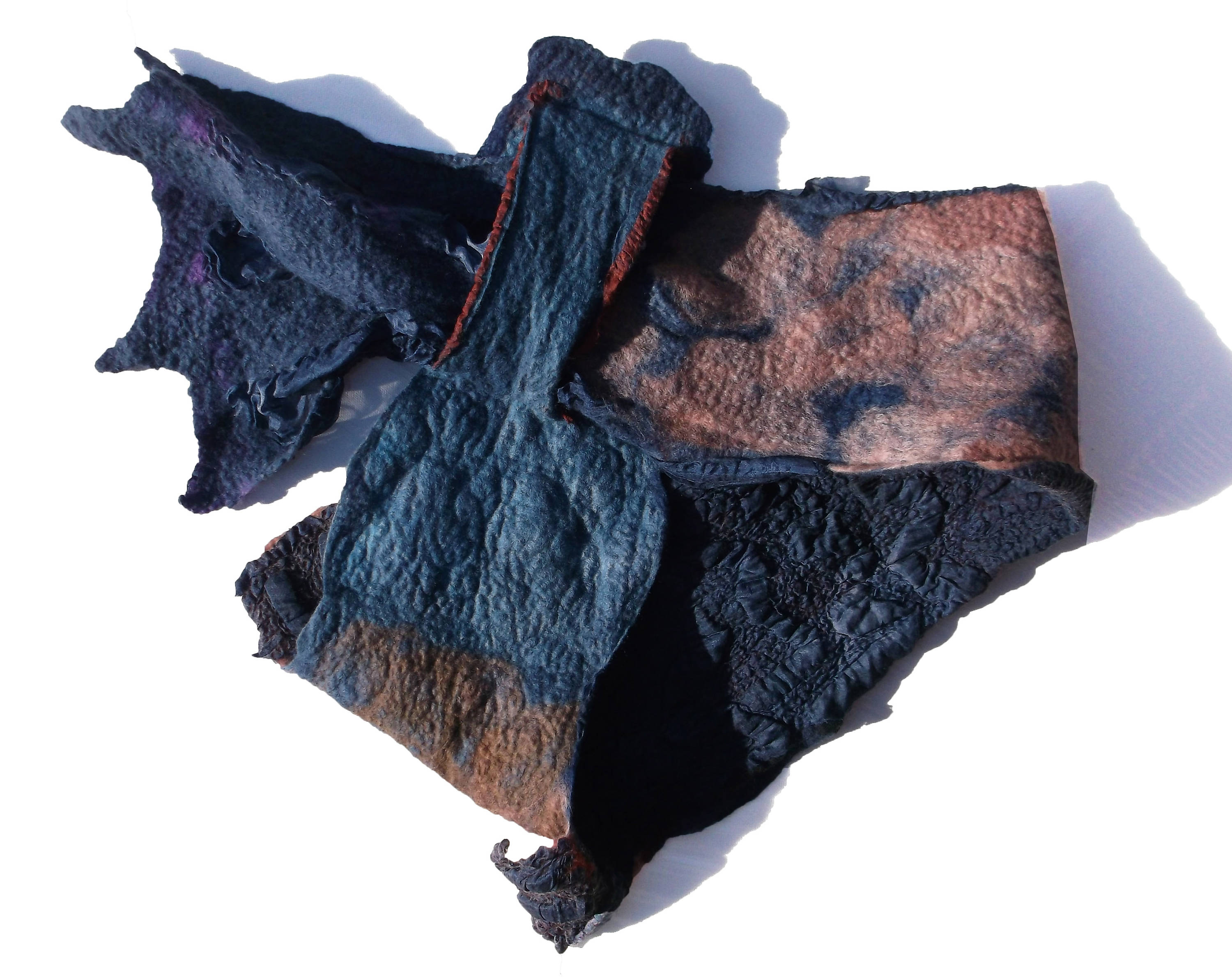 Nuno Felted Scarf Blue Dragon 60in.x 13in. OOAK Etsy ASAP - Etsy