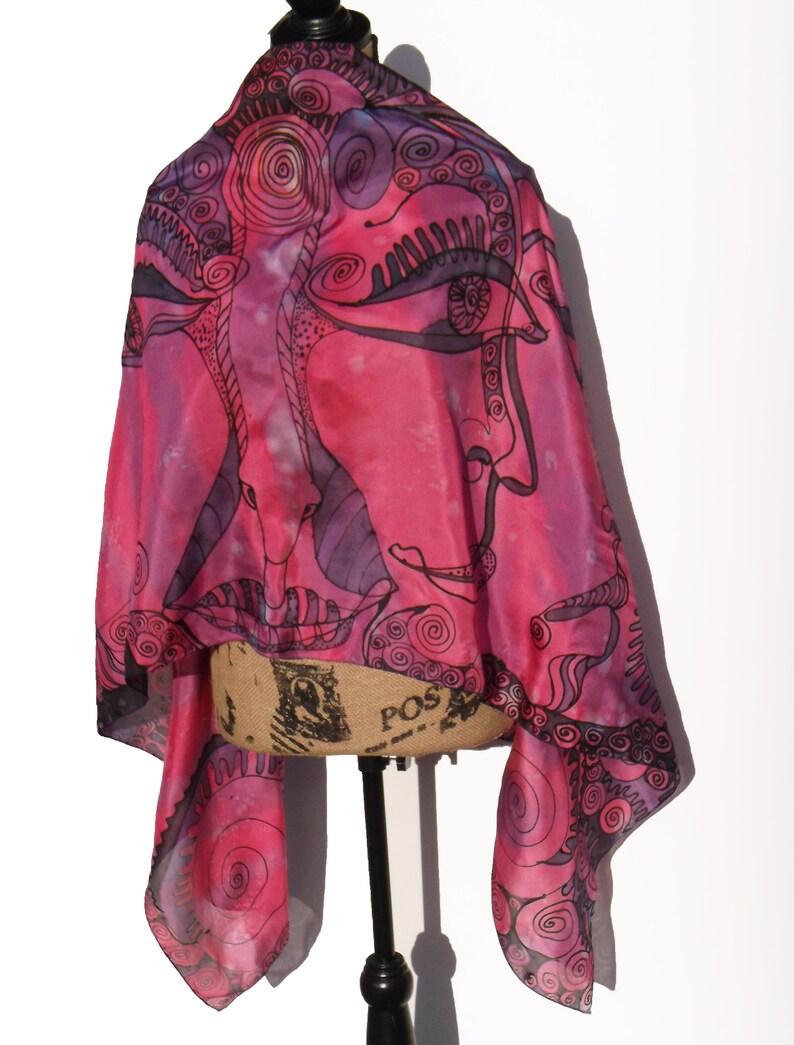 Greek Mytholog Silk Shawl 71in.x 23in.handpainted Ruana - Etsy