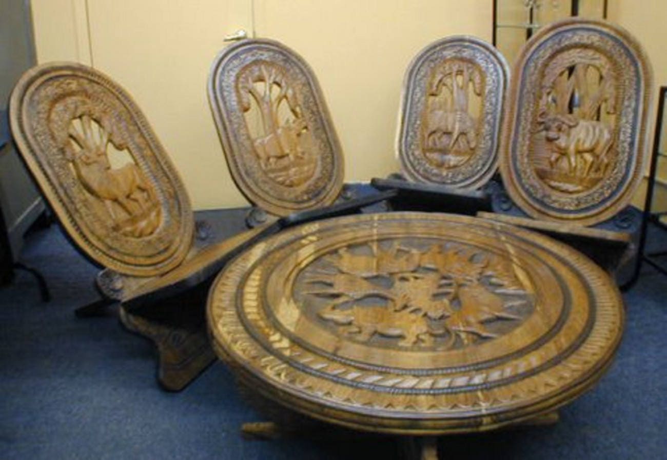 ANTIQUE Vintage Retro Artisan Sculpted Hand Carved Adult Table - Etsy