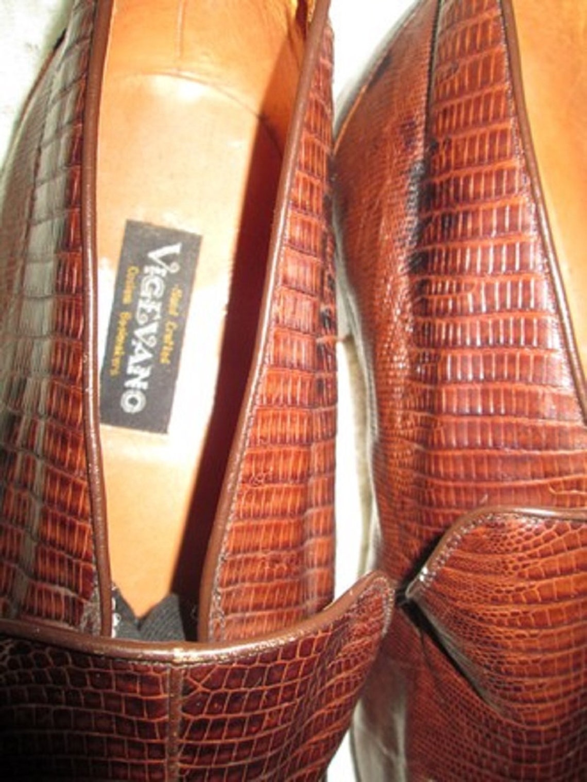 Rare Vintage Vero Cuoio Italian Croc Embossed Skin Mens Leather Bootie ...