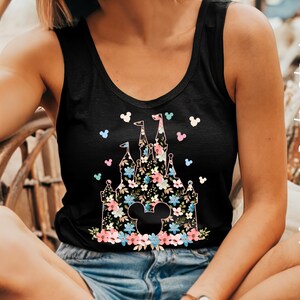 Disney Castle Racerback Tank, Floral Castle Tank, Magic Kingdom Tank ...