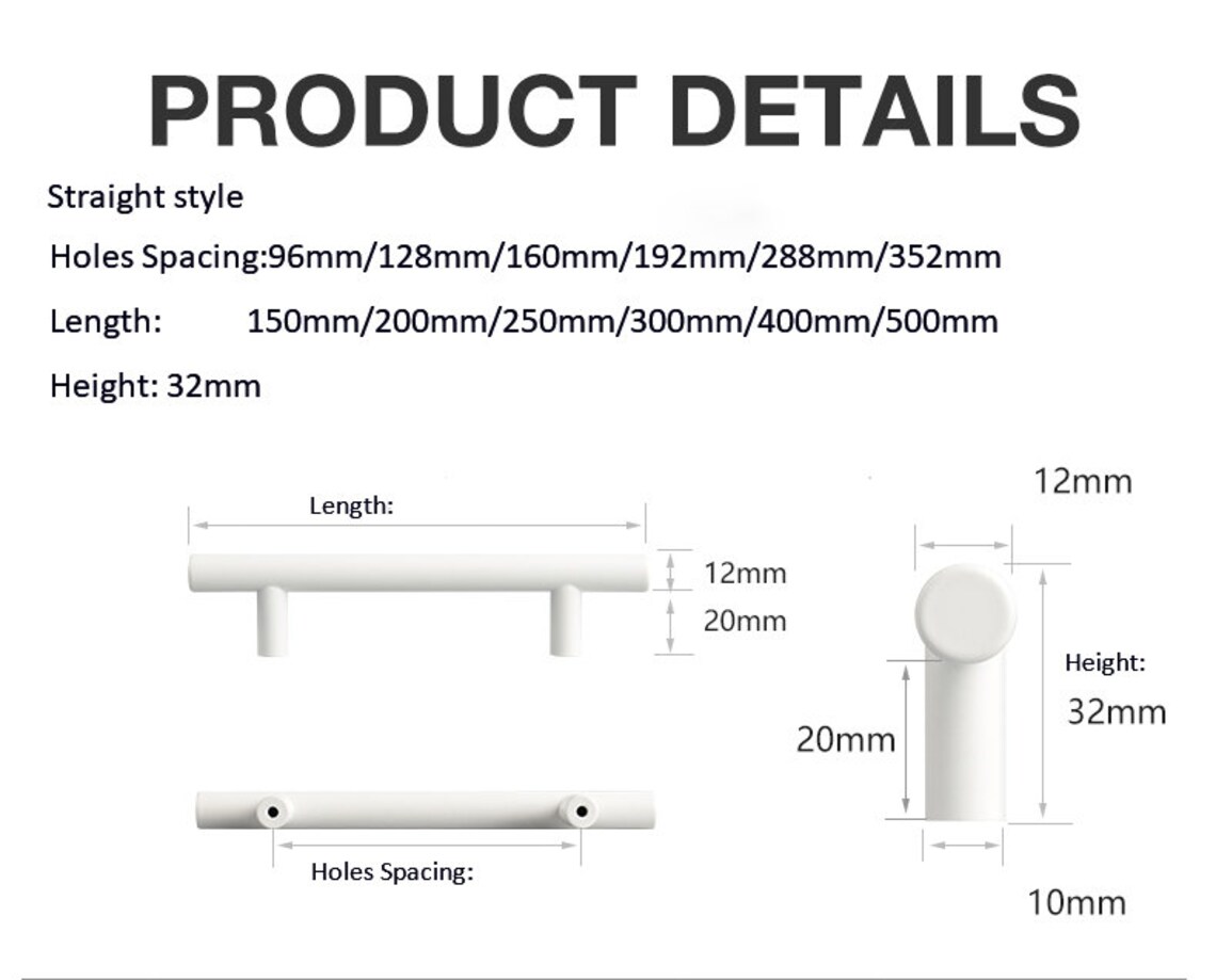 Furniture White Pull Wardrobe Handle Closet Cabinet Curved - Etsy