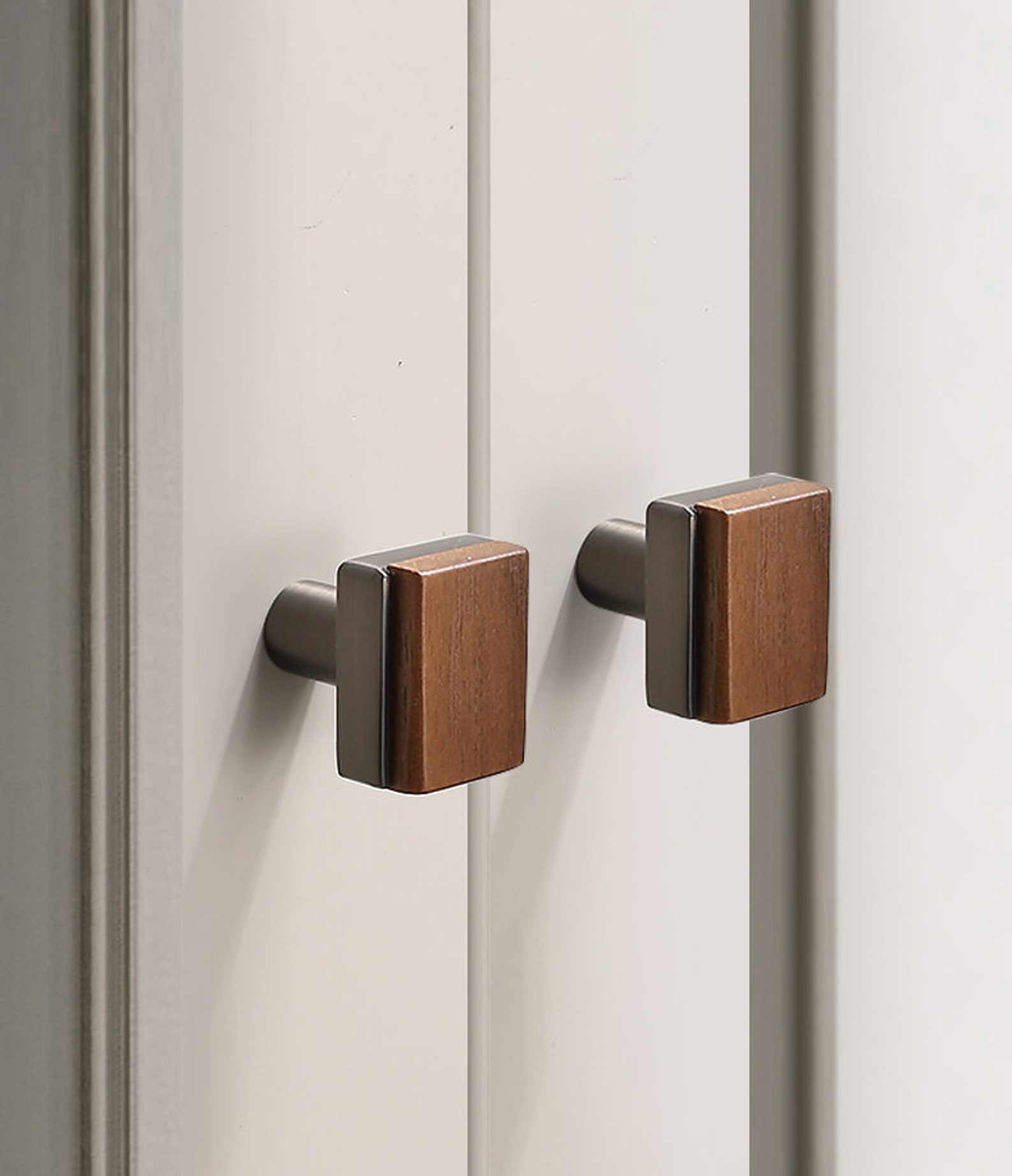 Walnut Wood Handle Closet Door Pull Walnut Drawer Single Hole - Etsy