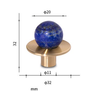 Brass & Natural Jade Knob Furniture Hardware Pull Drawer Knob Kitchen ...