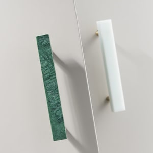 Marble and Brass Knob Furniture Cabinet Dark Green Pull Closet Drawer ...
