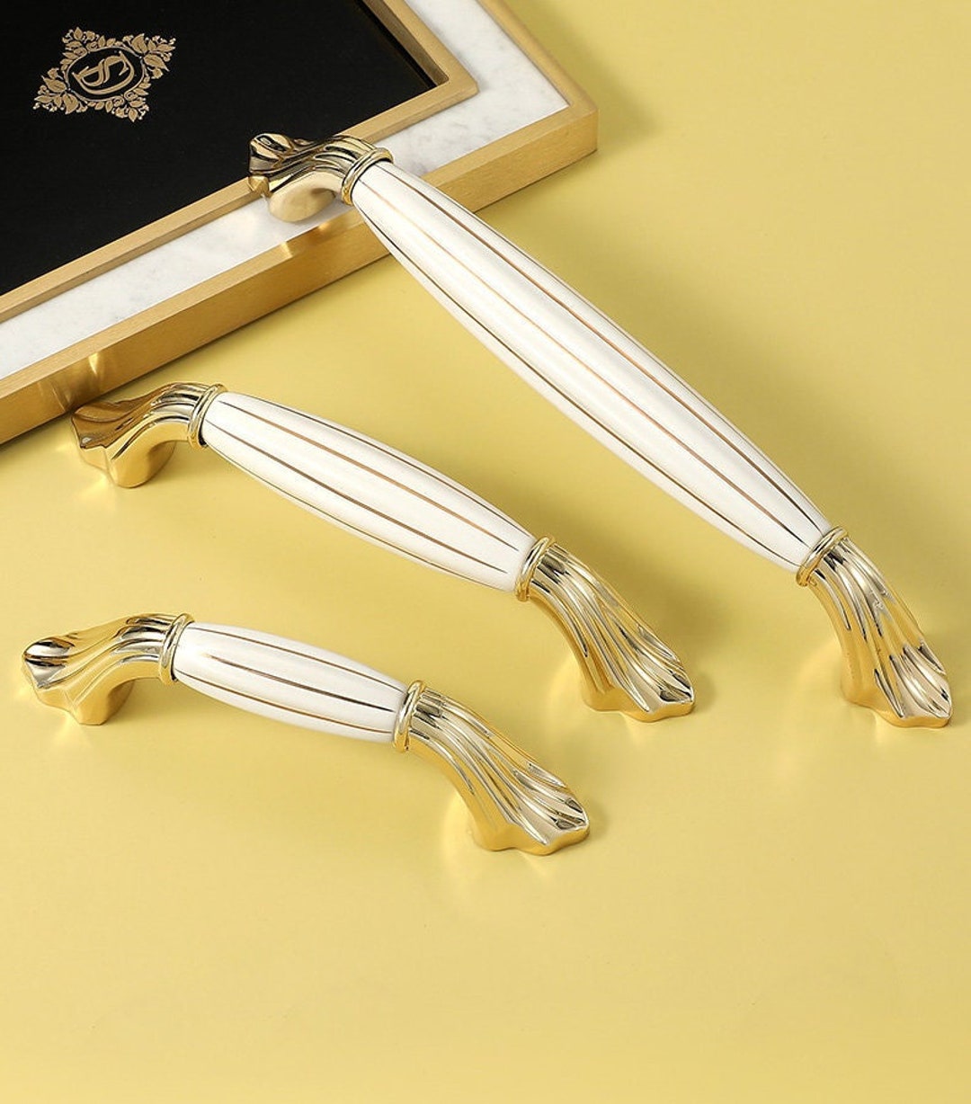 Ceramics Cabinet Handle White Furniture Drawer Handle Wardrobe Handle ...