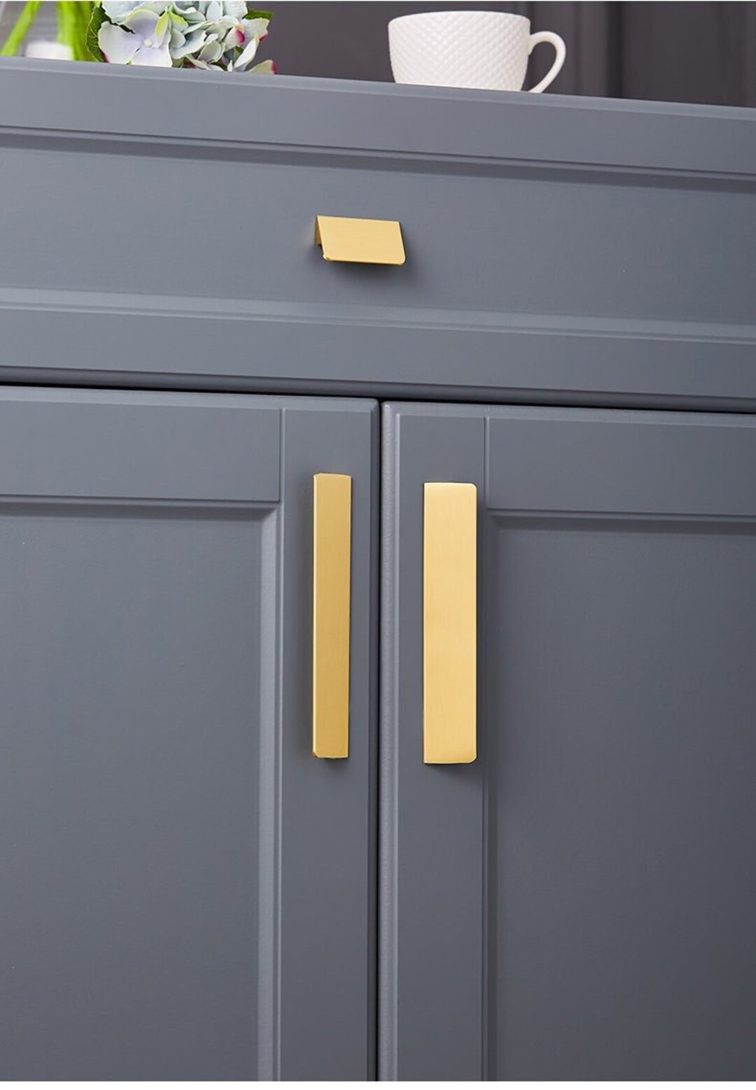 45 Degrees Brass Handle Drawer Brass Knob Furniture Cabinet Handle ...