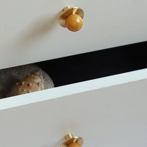 Brass & Natural Jade Knob Furniture Hardware Pull Drawer Knob Kitchen ...