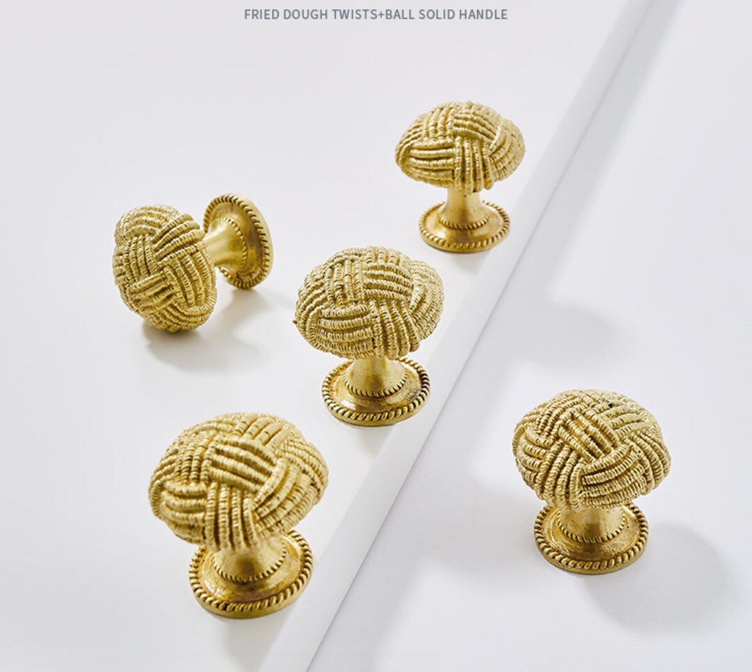 Fried Dough Twists Brass Knob Furniture Cabinet Knob Solid Brass Drawer ...