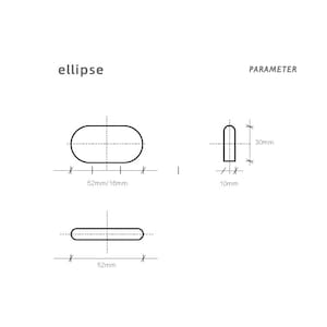 Ellipse Handle Furniture Cabinet Pull White Ellipse Pull Closet Door ...