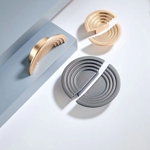 Semicircle Handle Furniture Cabinet Pull Half Moon Golden Pull Closet ...