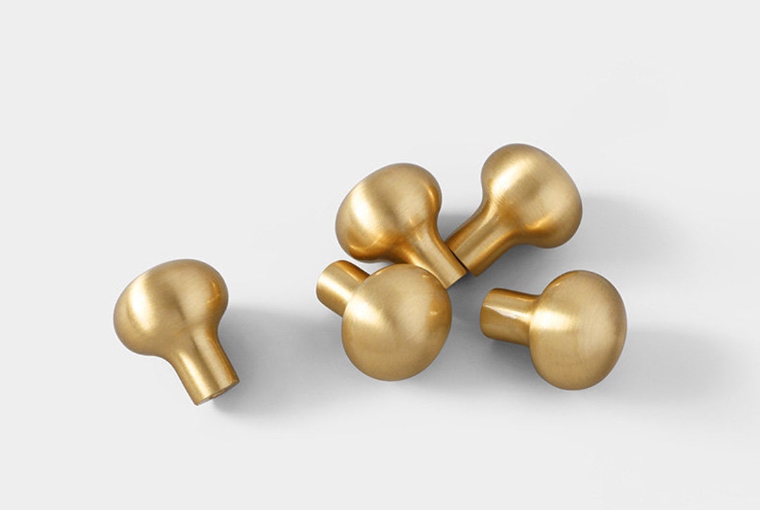 Mushroom Shape Knob Furniture Wardrobe Knob Brass Drawer Handle Book ...