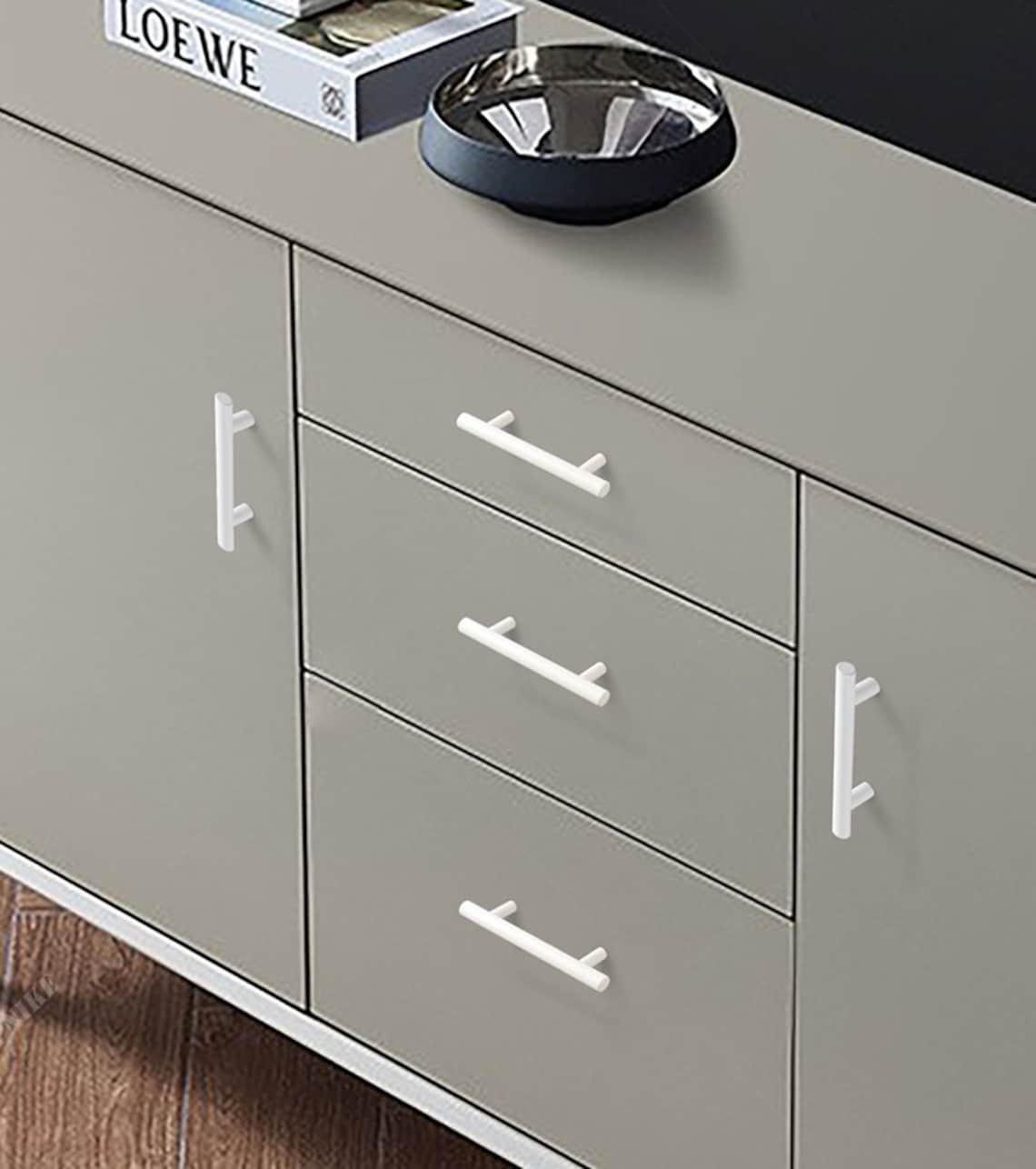 Furniture White Pull Wardrobe Handle Closet Cabinet Curved Style Handle ...