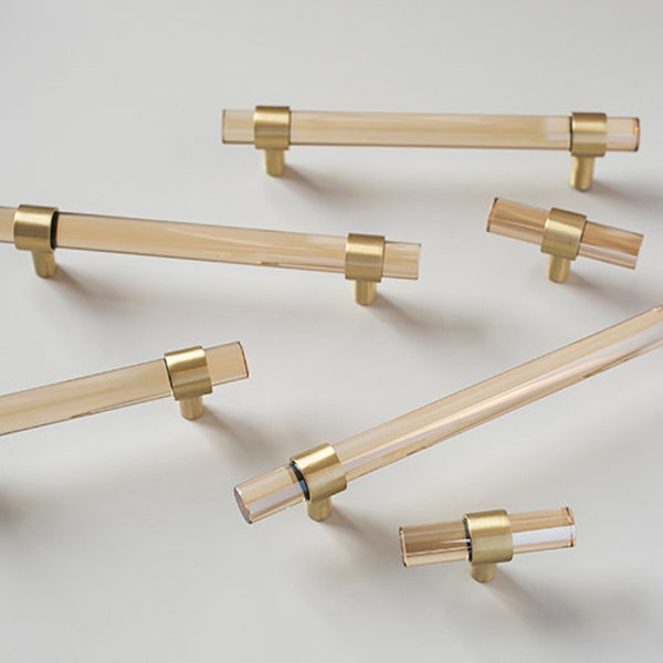 Champagne Brass Cabinet Handles - Etsy