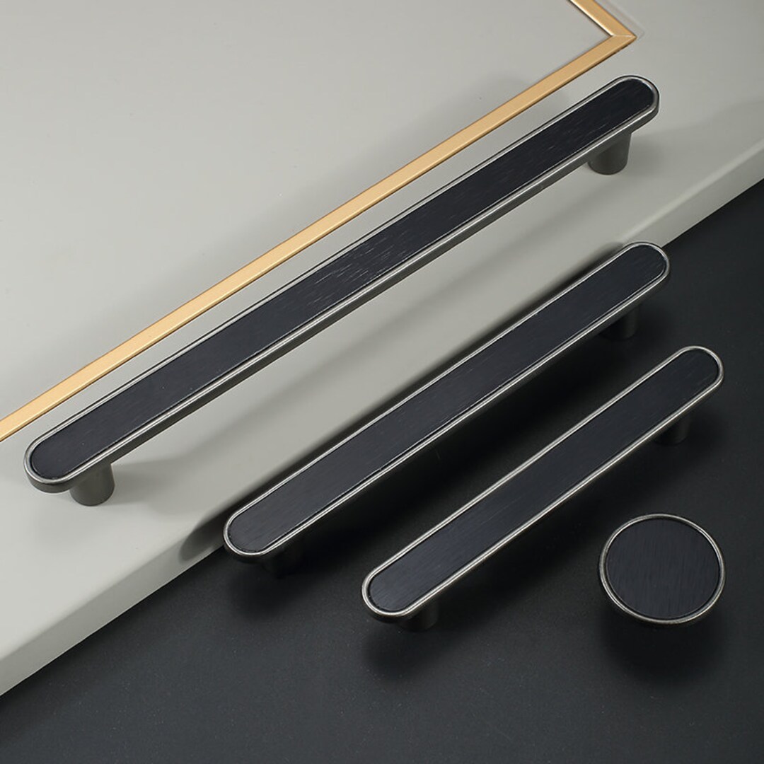 Black Handle Furniture Drawer Pull Single Hole Black Knob Closet Door ...